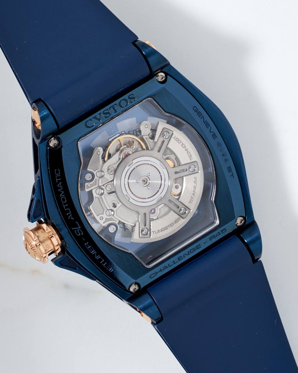 Cvstos Jetliner SL Challenge - R45. Браслет - Синий/Каучук. Двойной сложности застежка.