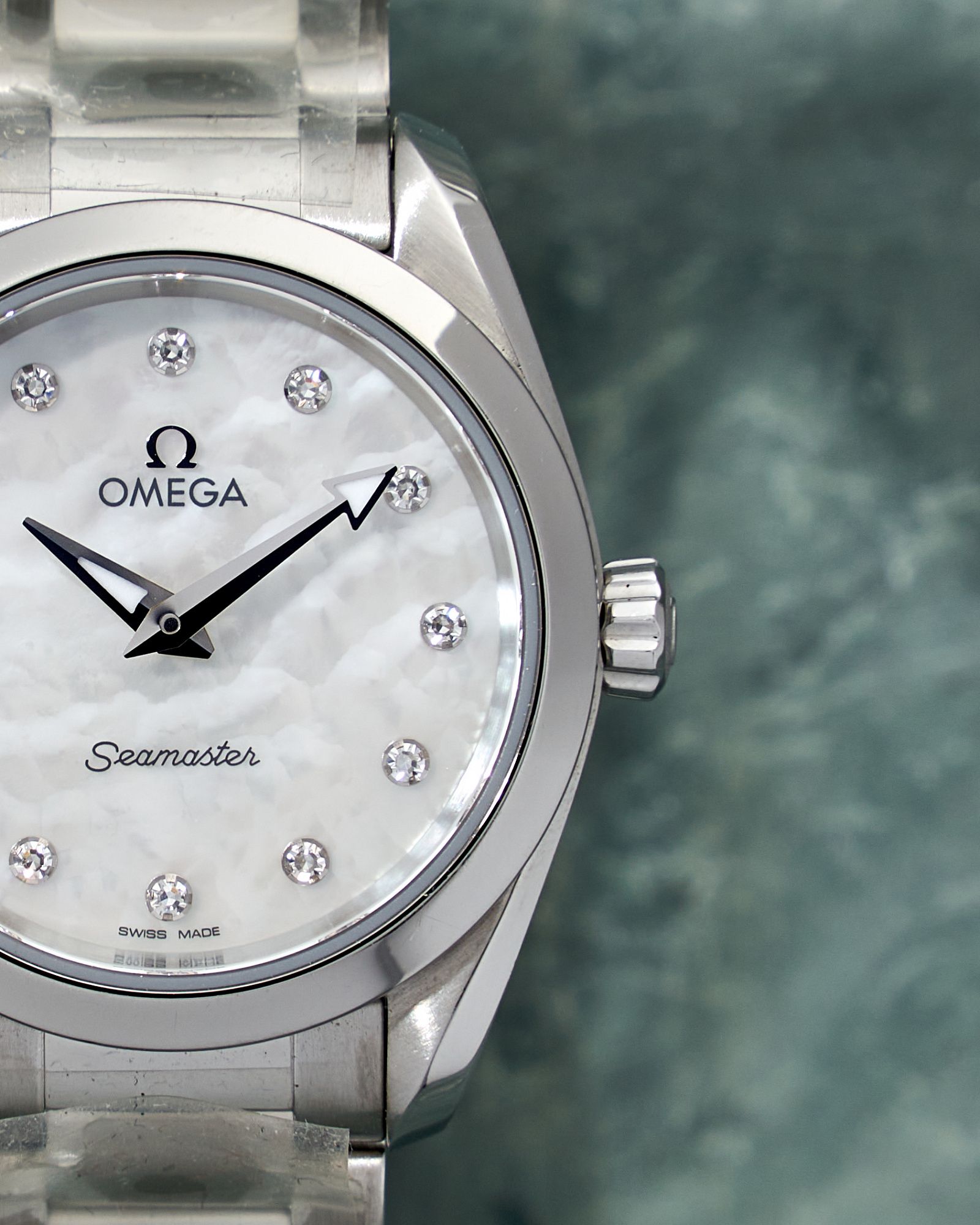 Omega Seamaster Aqua Terra Steel & Diamonds & MoP NEW. Браслет - Белый ...