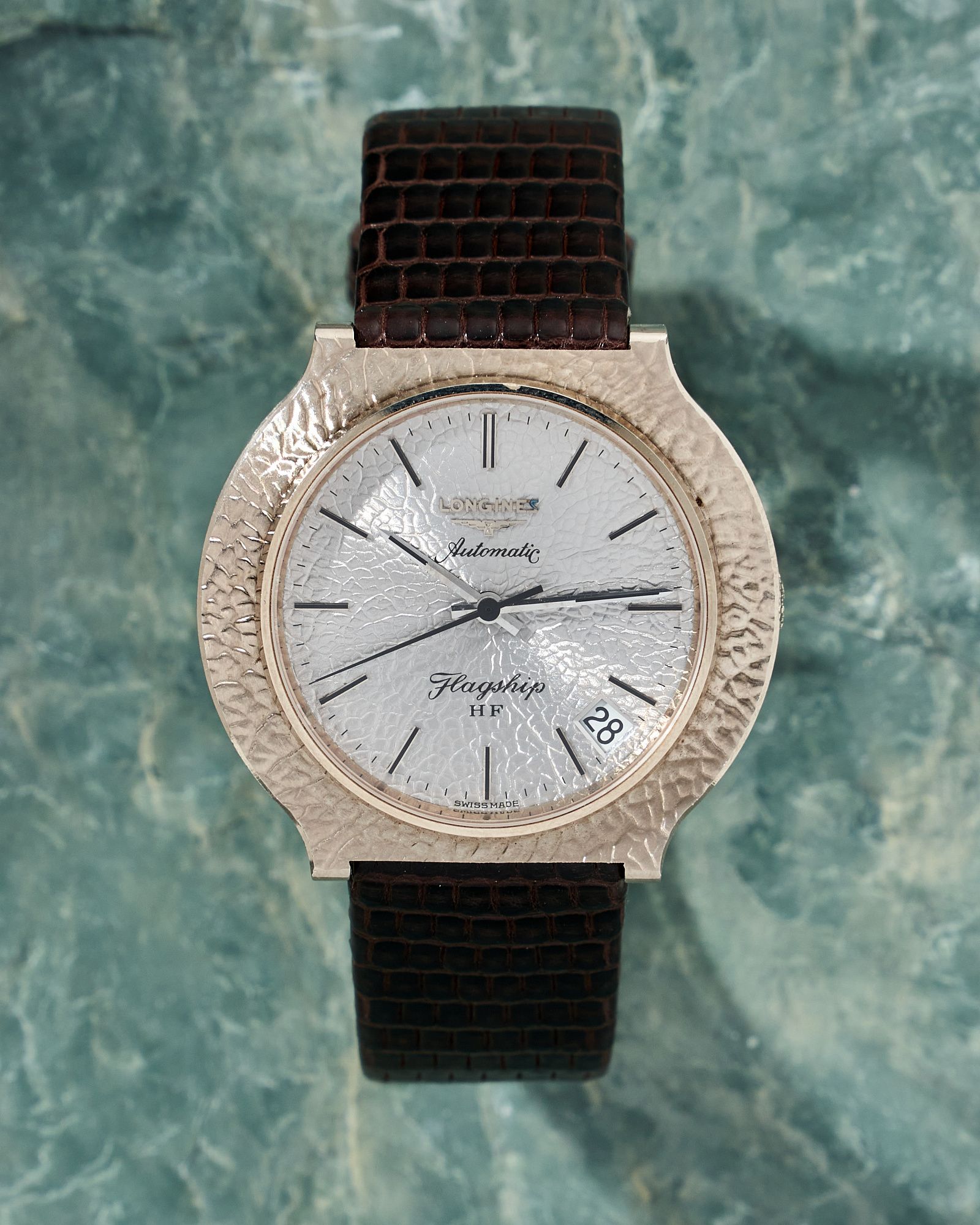 Longines Flagship HF Vintage White Gold . Браслет - Черный/Кожа ...