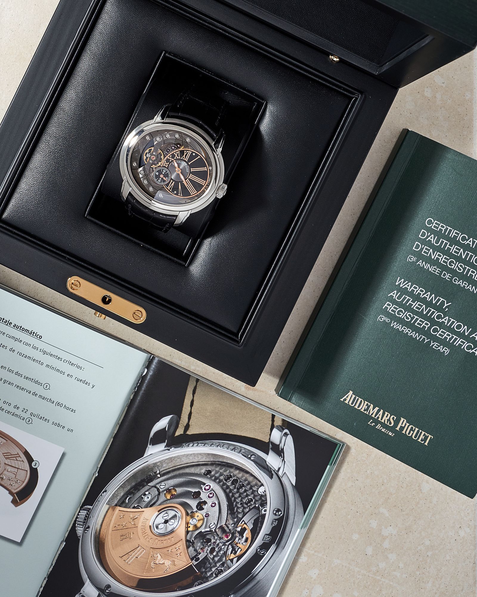 Audemars Piguet Millenary 15350. Браслет - Черный/Кожа аллигатора ...